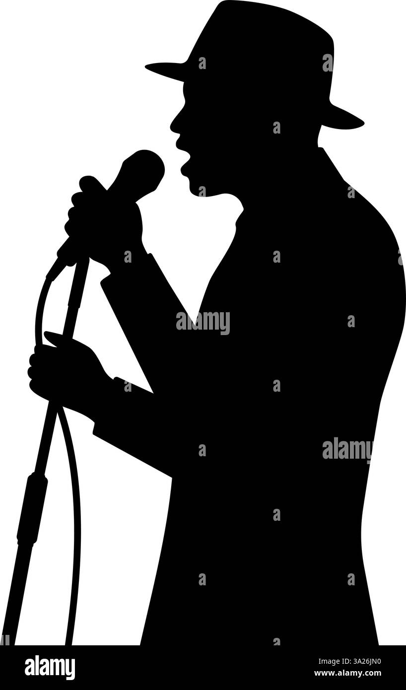 Silhouette music artist Stock Vector Images - Alamy