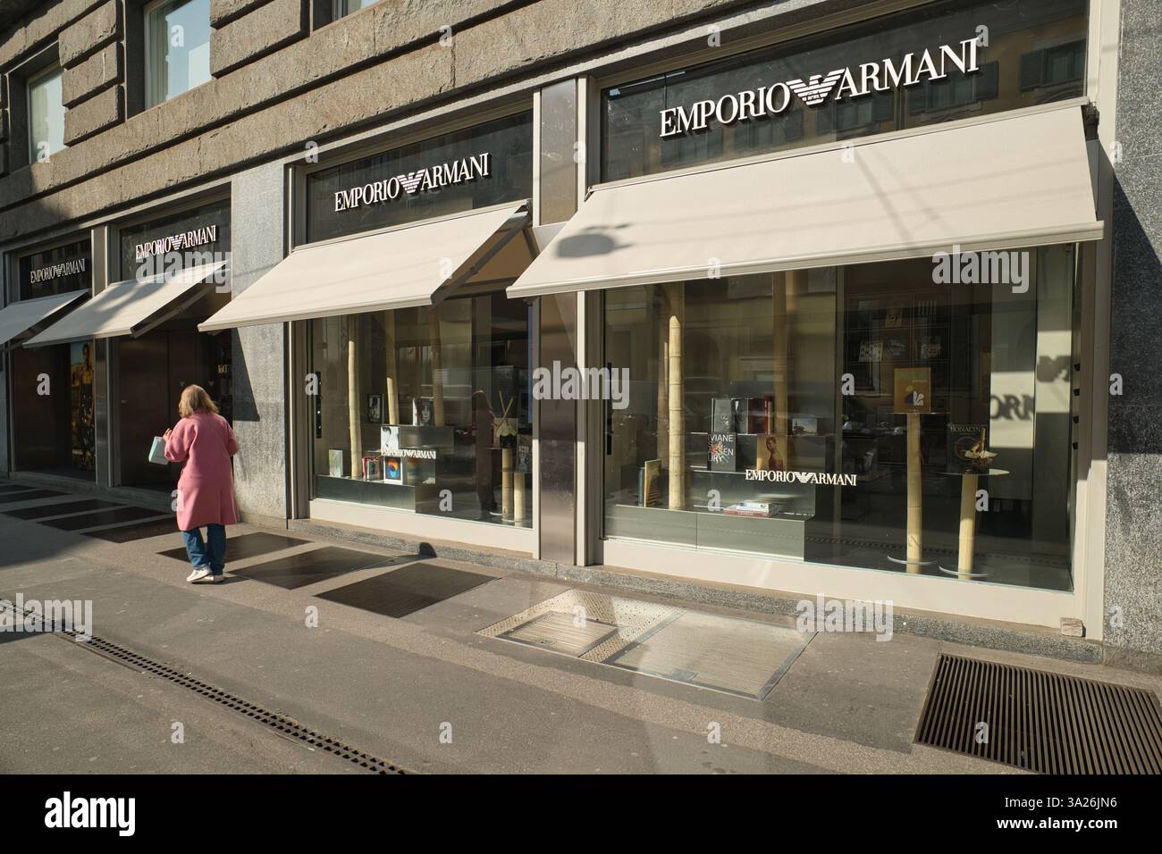 Emporio Armani store in Via Manzoni, Milano, Italy Stock Photo - Alamy