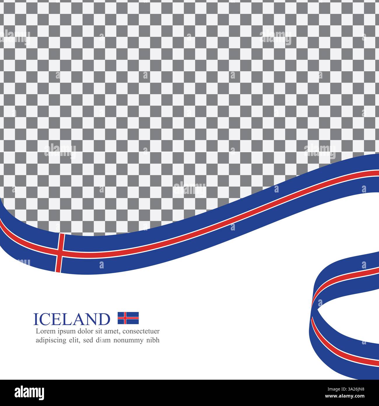 Iceland national flag ribbon stock vector Stock Vector Image & Art - Alamy