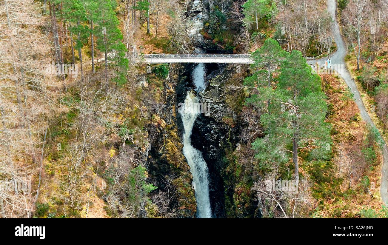 Corrieshalloch Gorge the Falls of Measach a white Victorian suspension ...