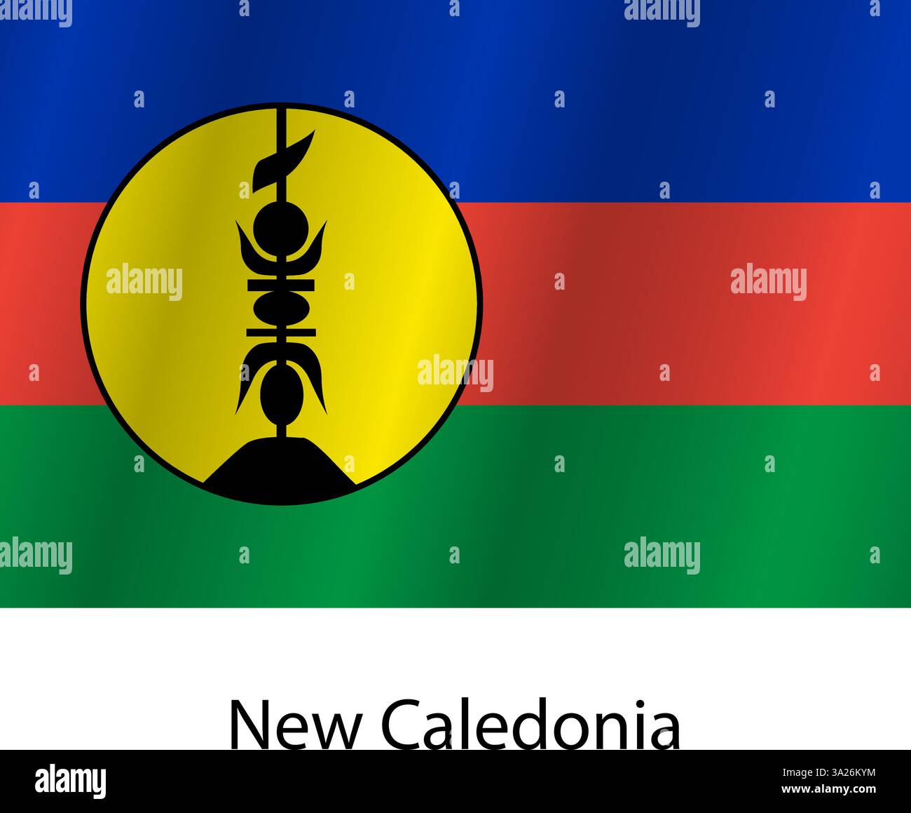 Flag of the country New Caledonia on a white background Stock Vector ...