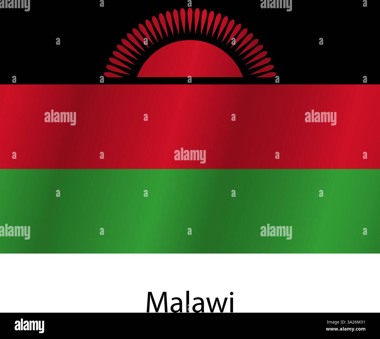 Flag of the country Malawi on a white background Stock Vector Image ...
