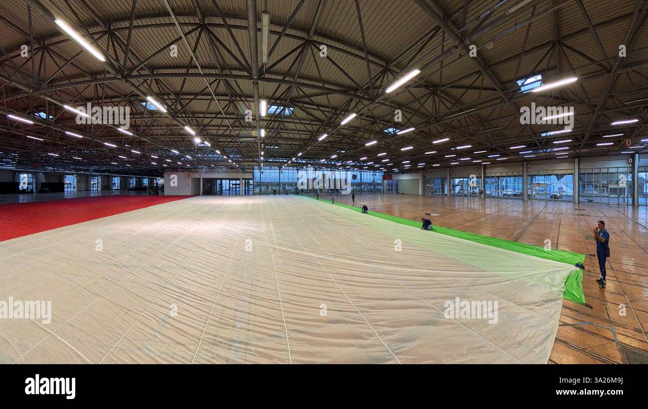 Carrara, Massa-Carrara, Tuscany, Italy, March 11, 2025, a pavilion at ...
