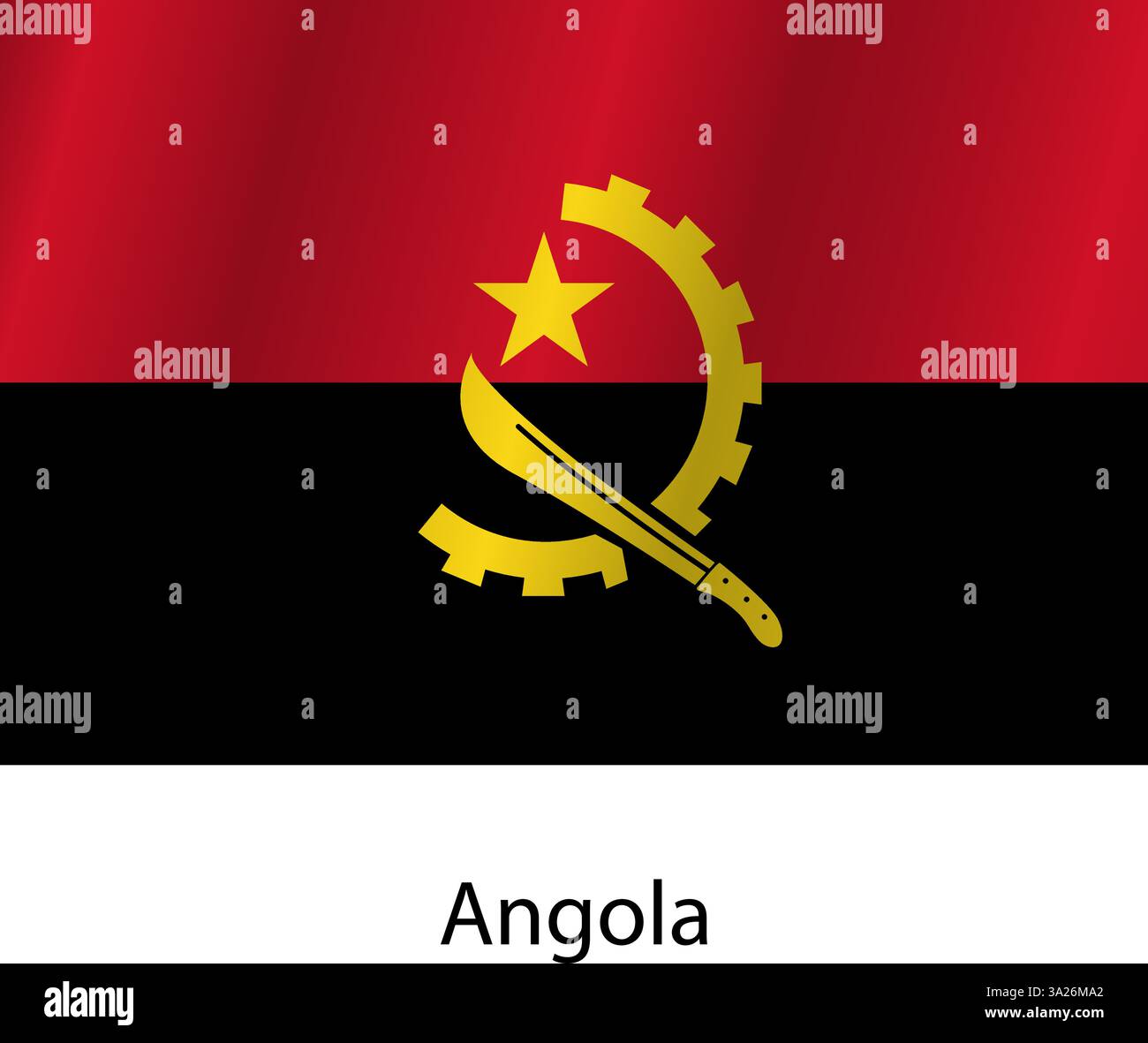 Flag of the country Angola on a white background Stock Vector Image ...