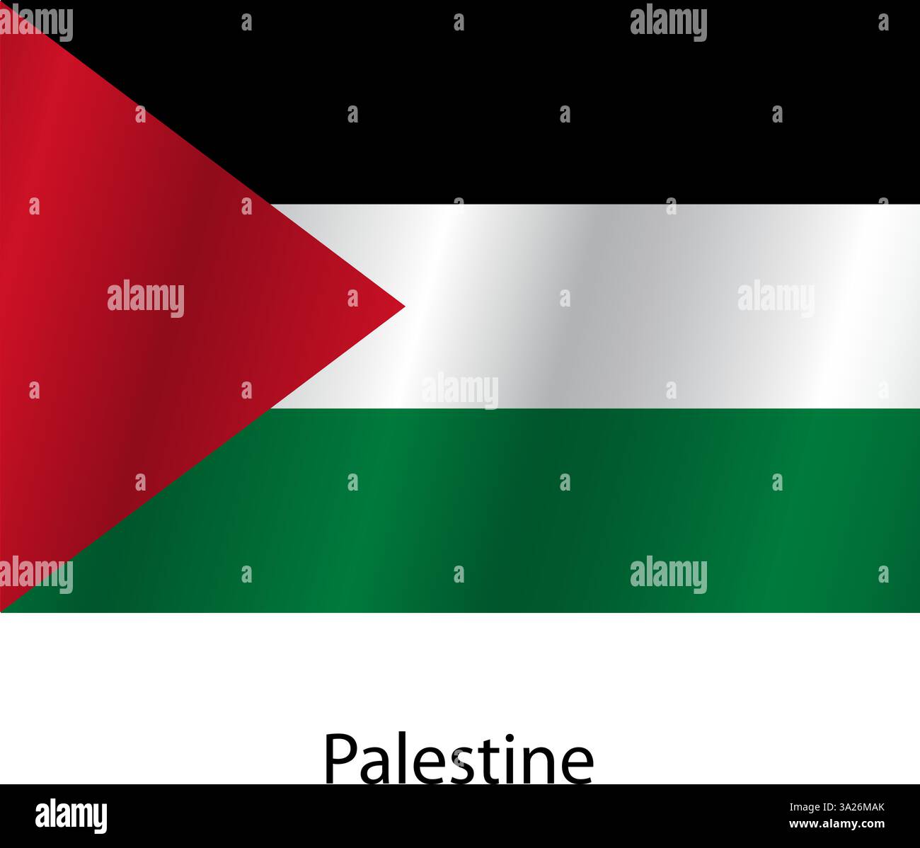 Flag of the country Palestine on a white background Stock Vector Image ...