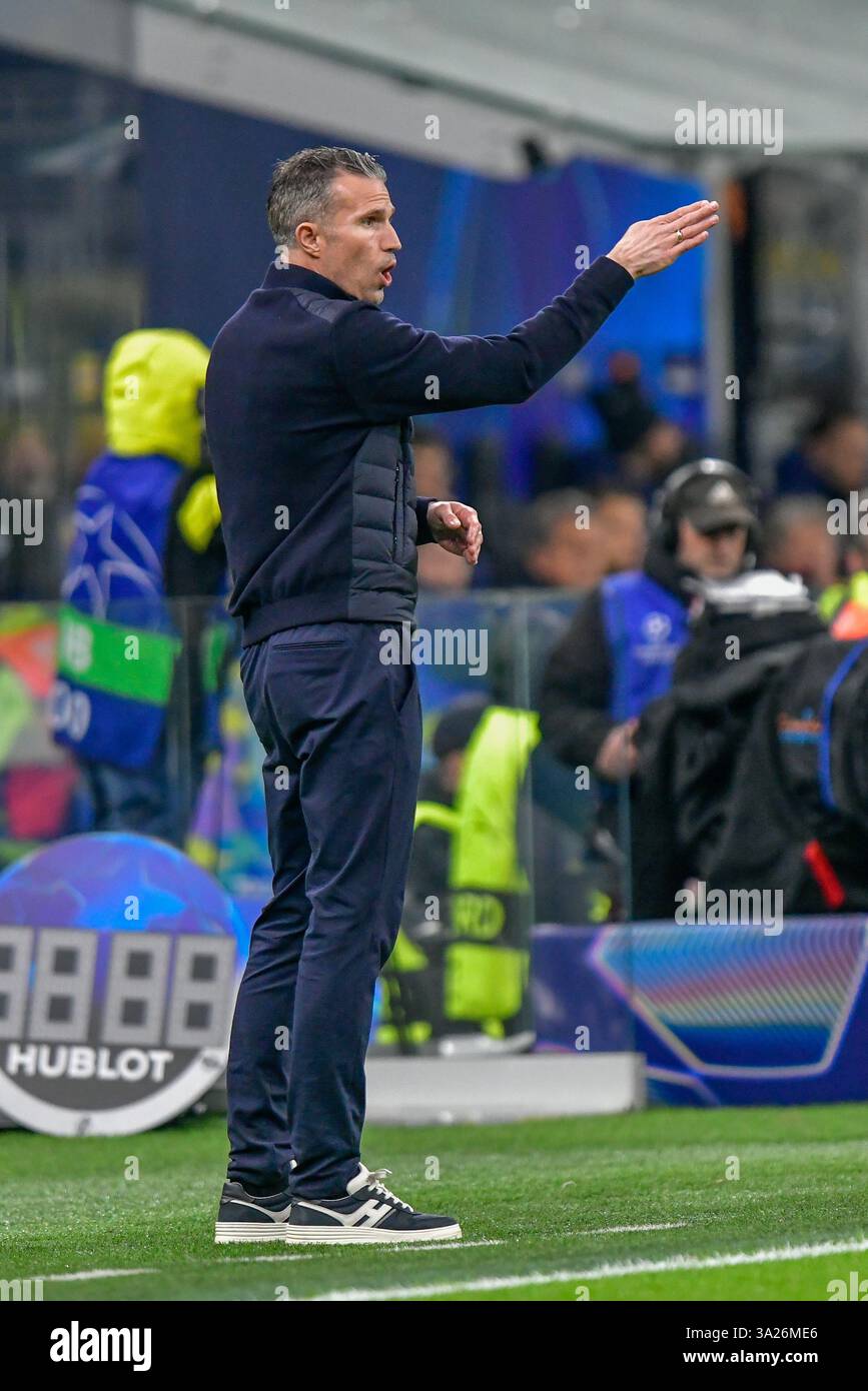 Milano, Italy. 11th Mar, 2025. Head coach Robin van Persie of Feyenoord ...
