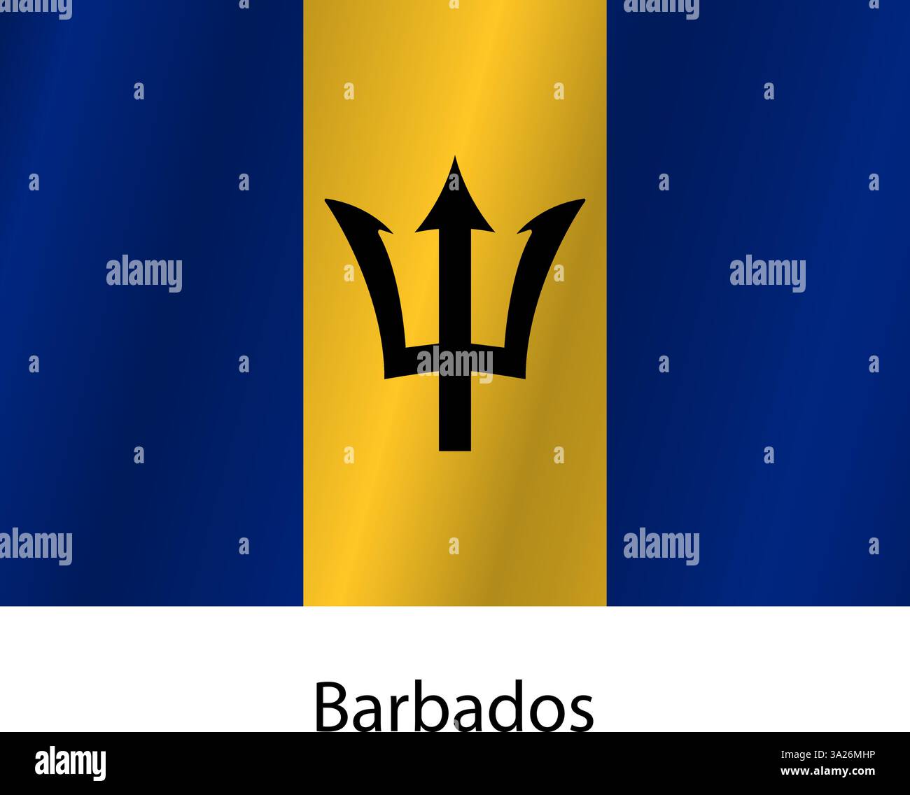 Flag of the country Barbados on a white background Stock Vector Image ...