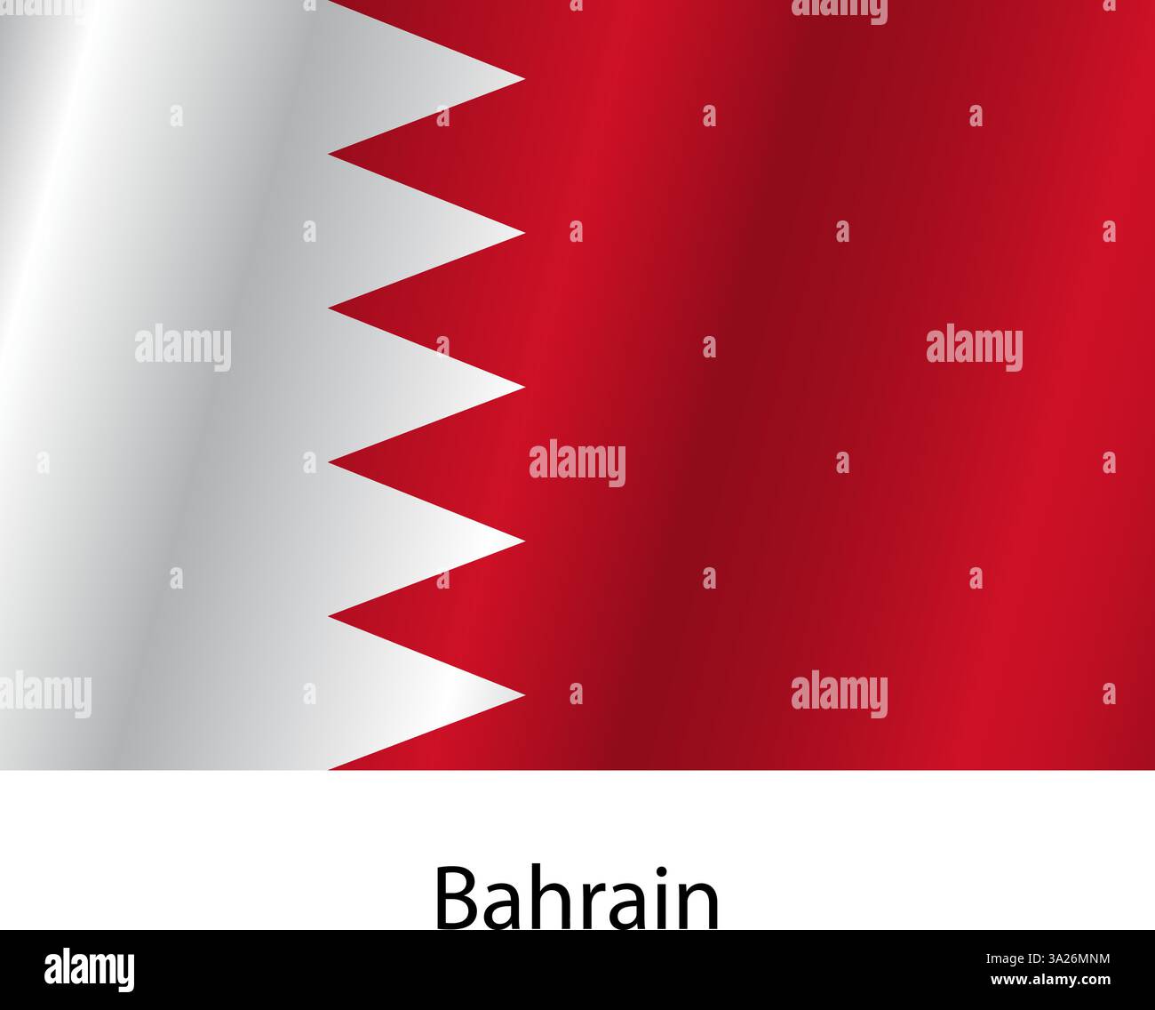 Flag of the country Bahrain on a white background Stock Vector Image ...