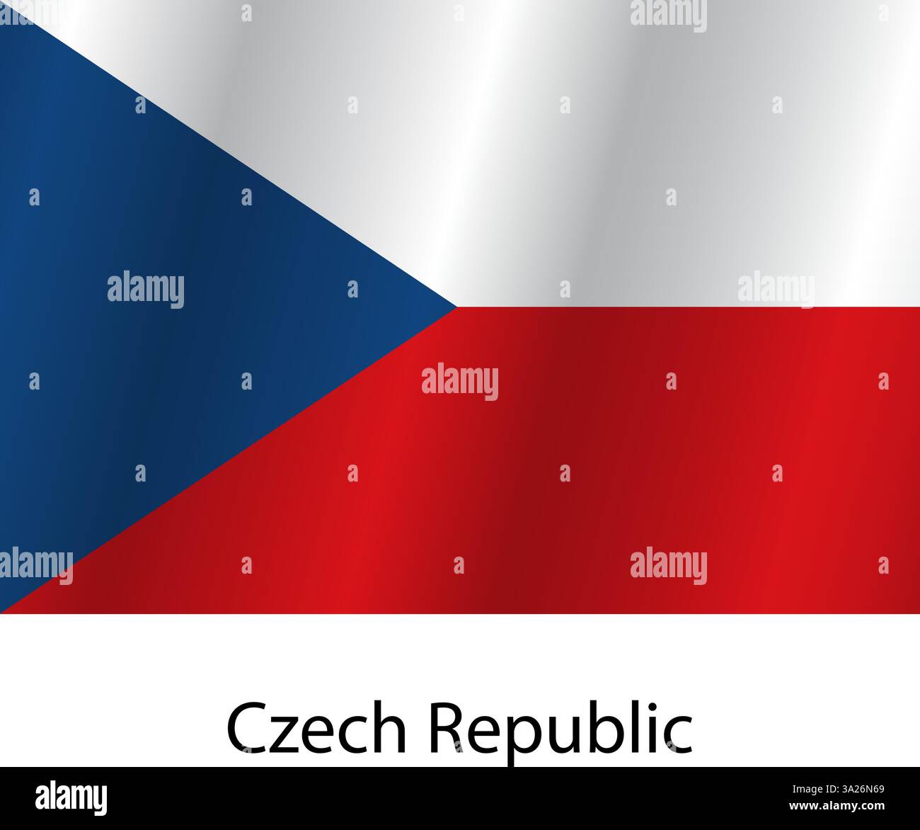 Flag of the country Czech Republic on a white background Stock Vector ...
