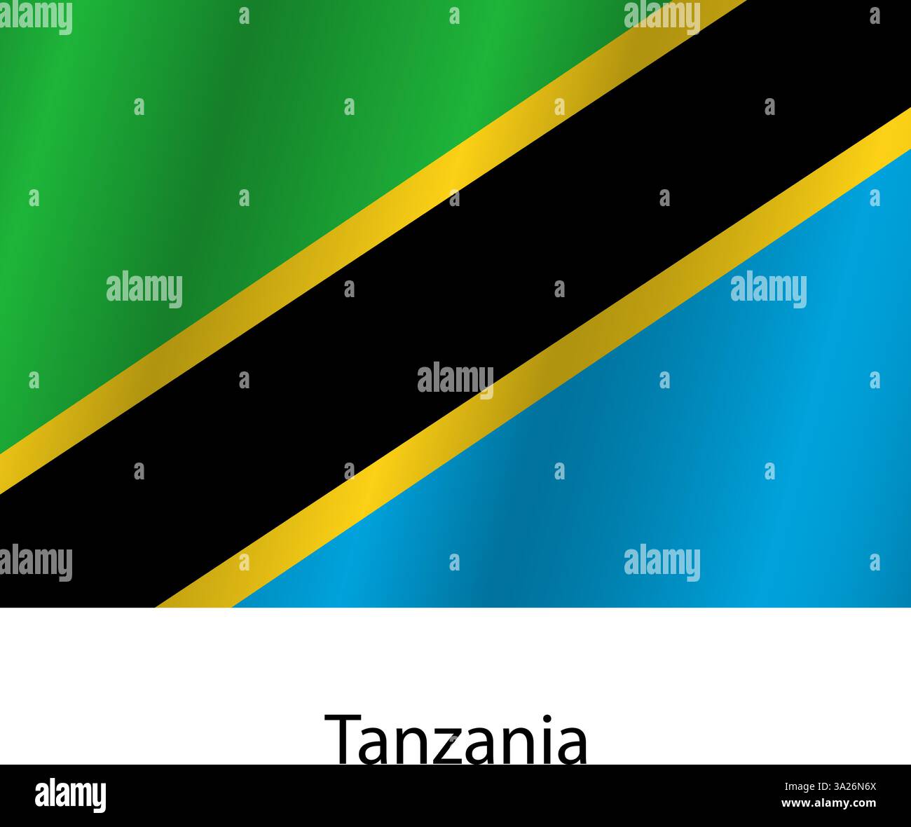 Flag of the country Tanzania on a white background Stock Vector Image ...