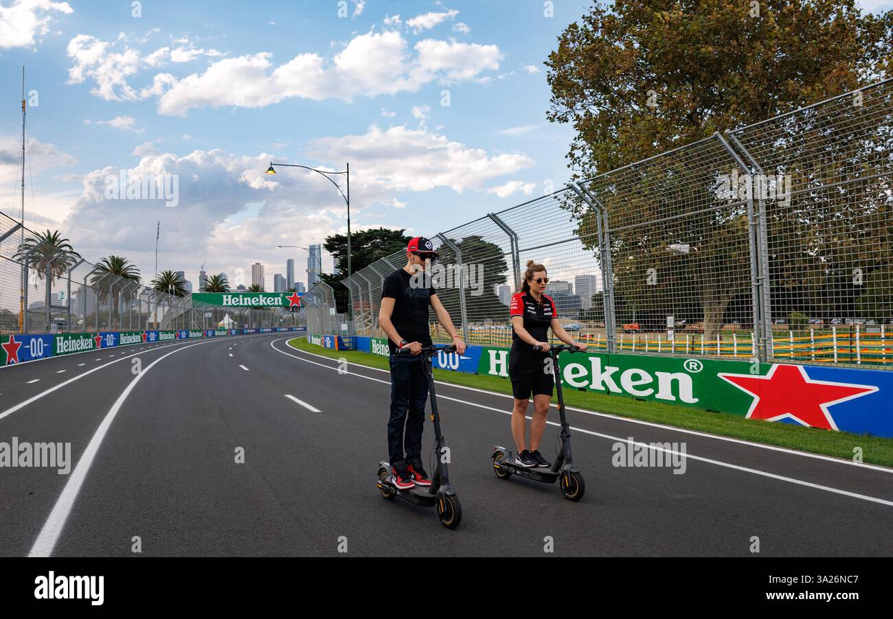 Albert Park, 12 Mar 2025: Esteban Ocon (FRA) during a track walk during ...