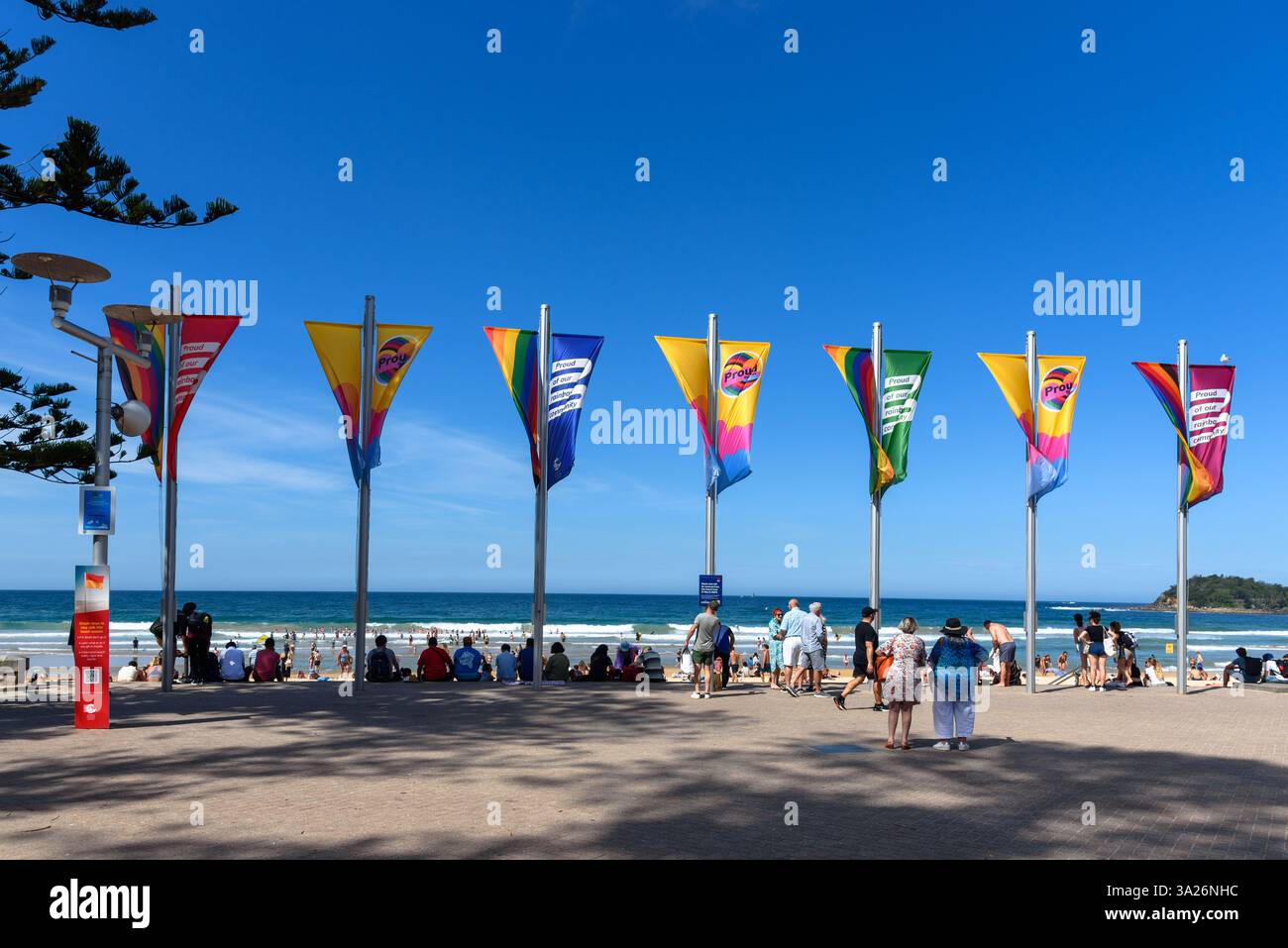 Manly beach flags hi-res stock photography and images - Alamy