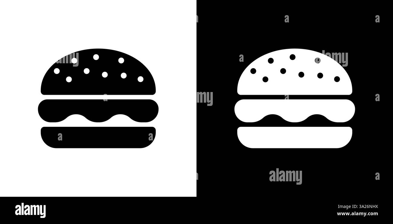 Simple Black and White Hamburger Icon with Clean Design Stock Vector ...