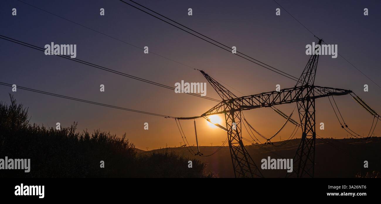 High Voltage Electric Energy Transportation Tower Stock Photo - Alamy
