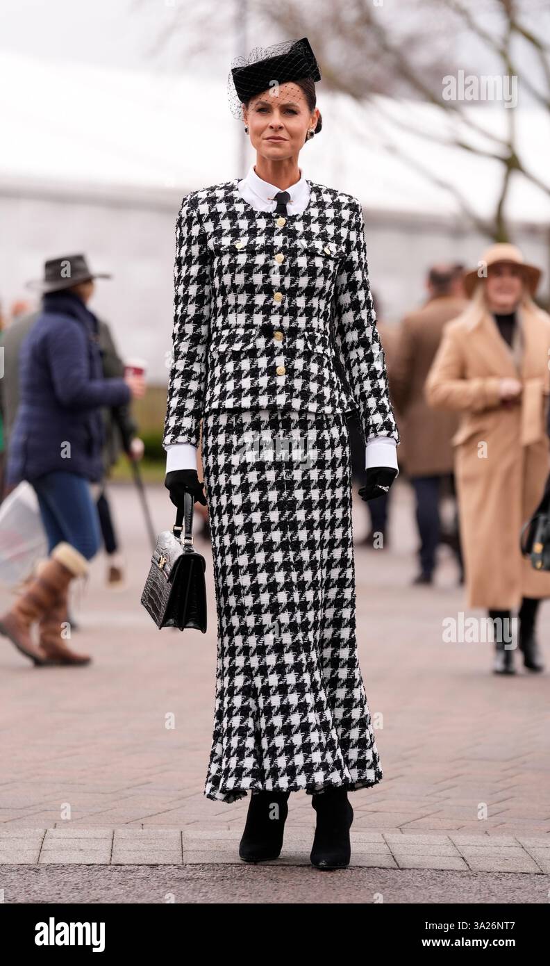 Jade Holland Cooper arriving on day two of the 2025 Cheltenham Festival ...
