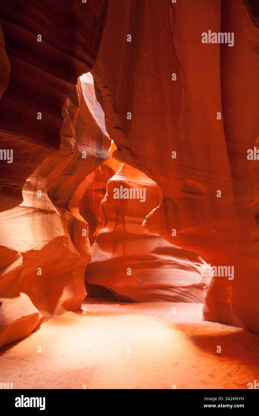 The famous Antelope Canyon in Arizona with its red sandstone slot and ...