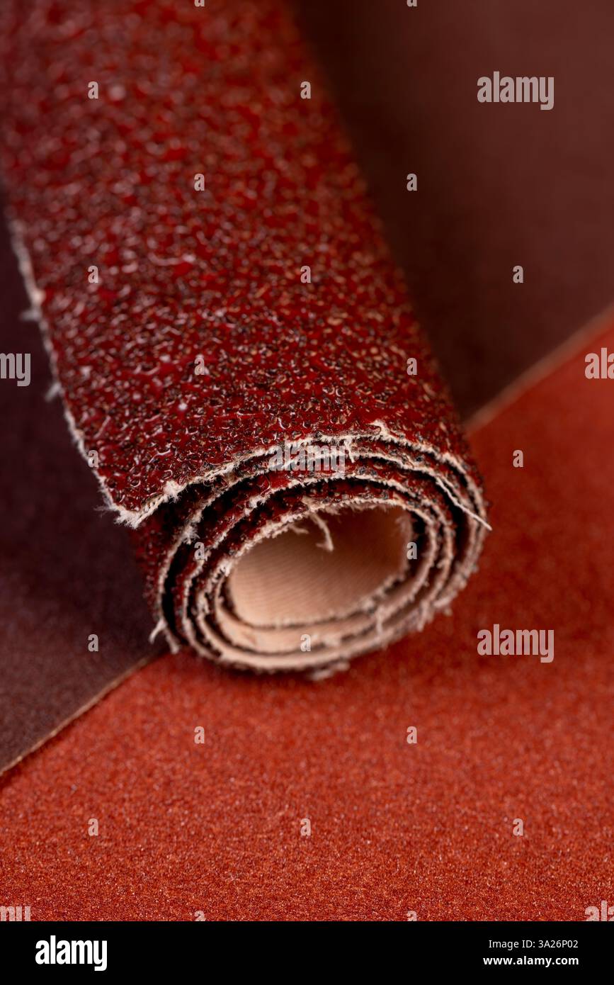 sandpaper for wood processing closeup, different sandpaper for coarse ...