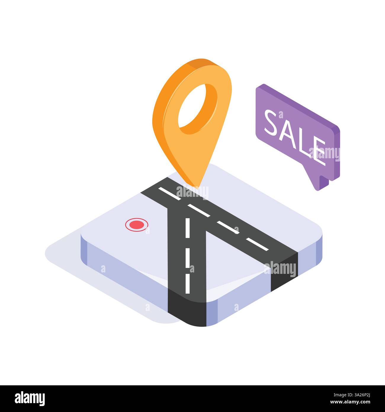A map pin indicating the location of a store with a sale Stock Vector ...
