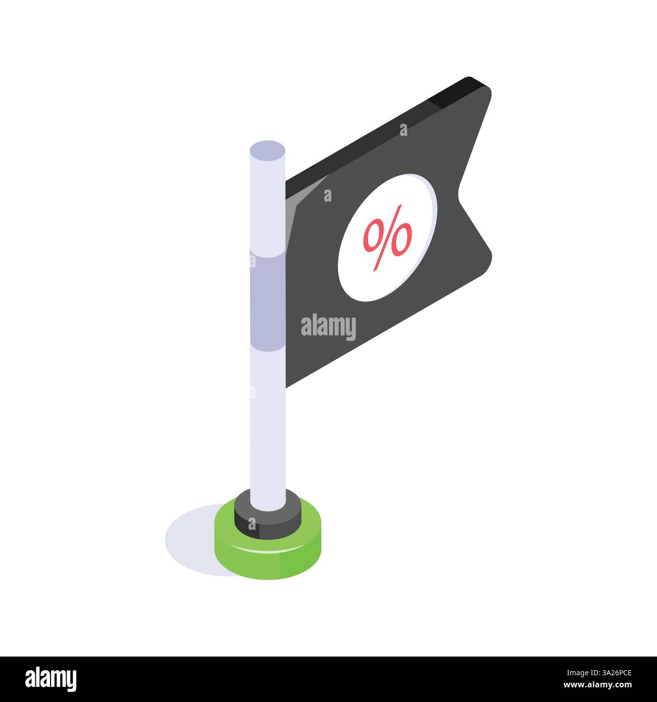 Flag with a percentage sign representing a discount or promotion Stock ...