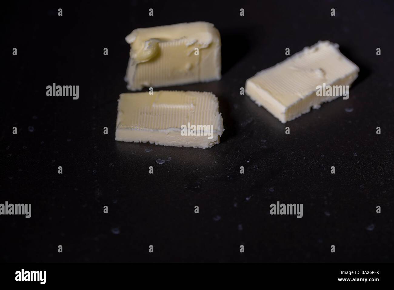 butter melts in a hot, hot frying pan, cooking using butter that melts ...