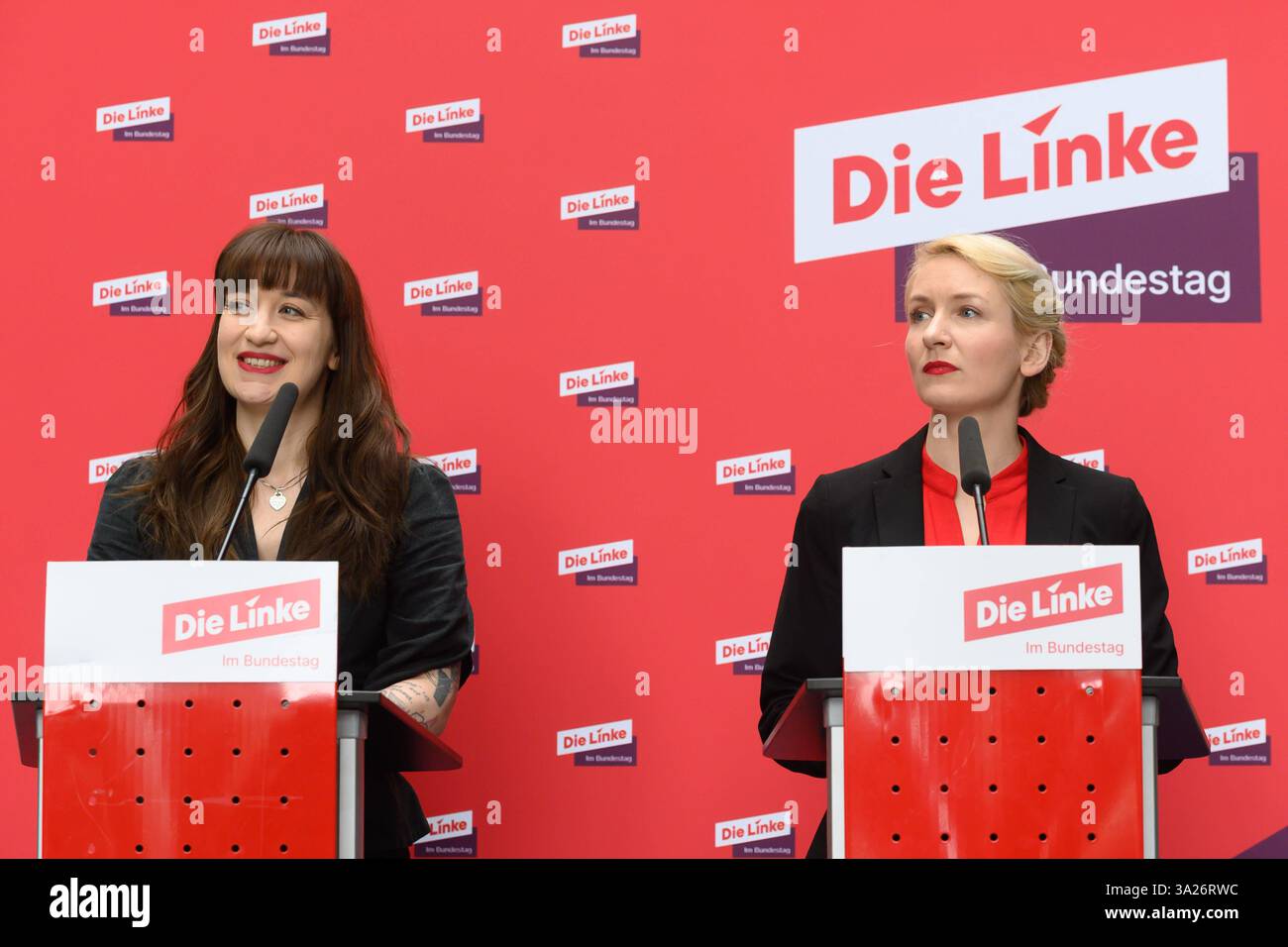 Berlin, Pressekonferenzen von Die Linke im Bundestag Heidi Reichinnek ...