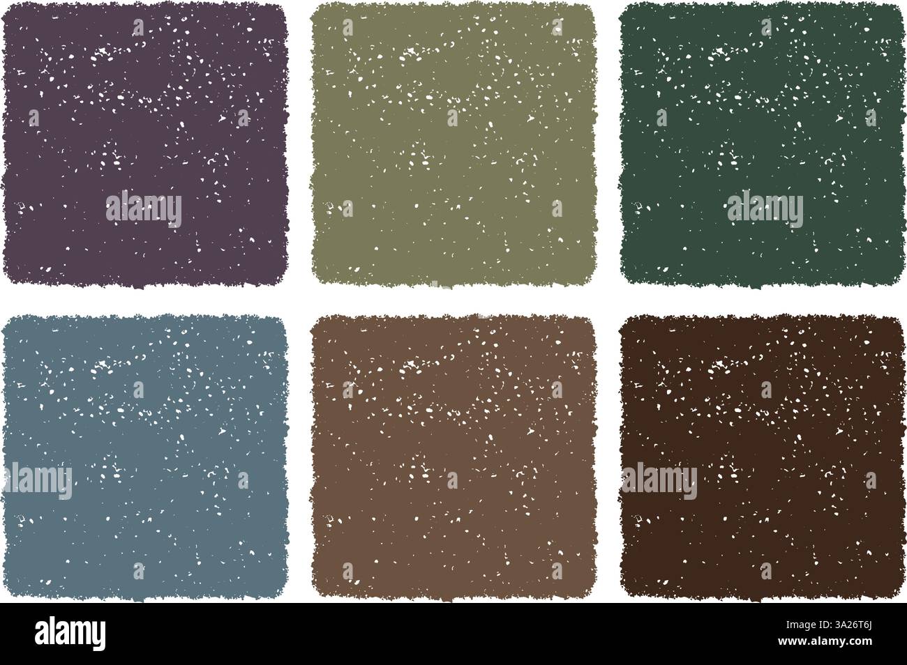 Vector Crayon Texture Background Set In Subdued Colors Isolated On A ...