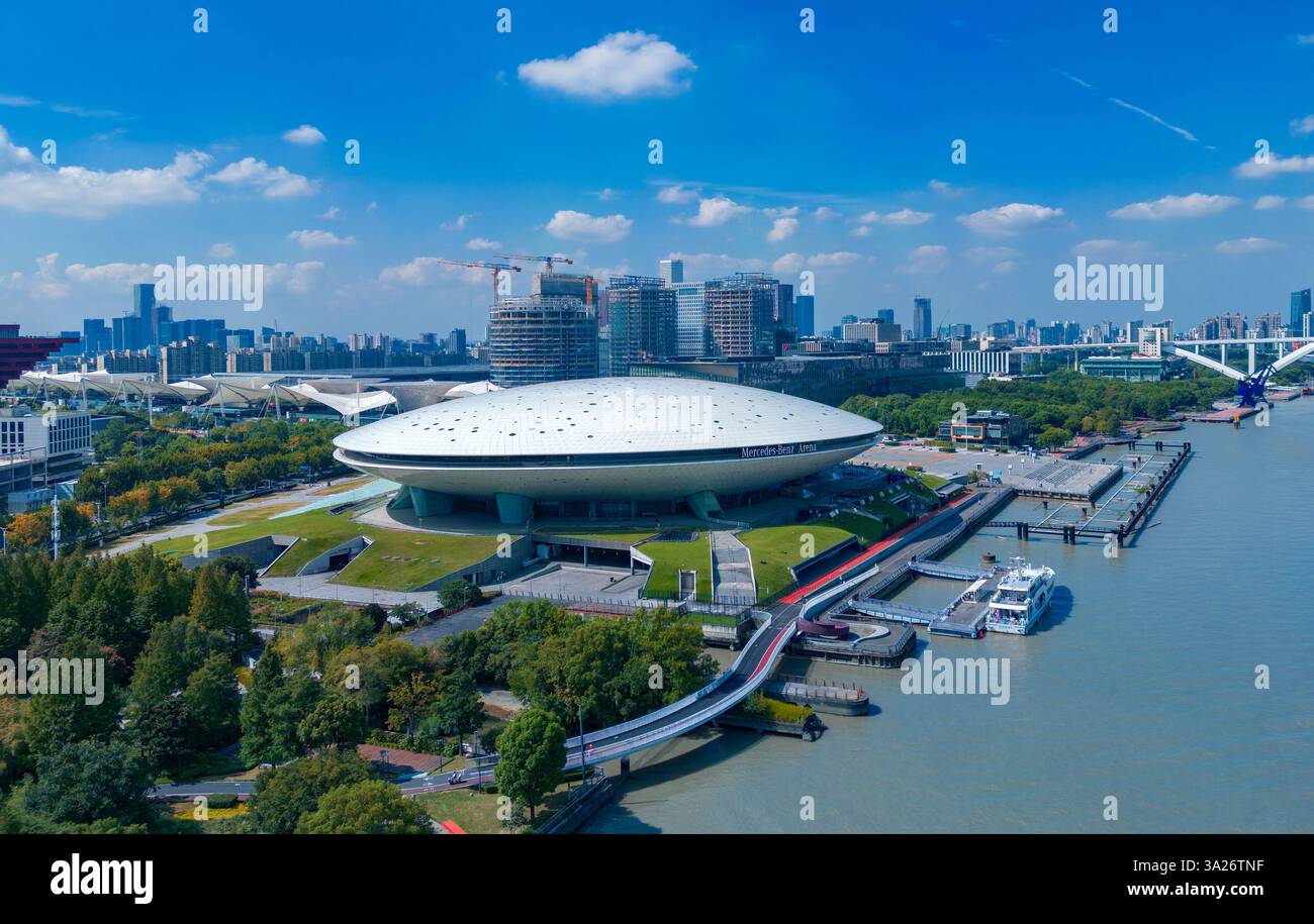 Cityscape of Shanghai World Expo Exhibition & Convention Center, China ...