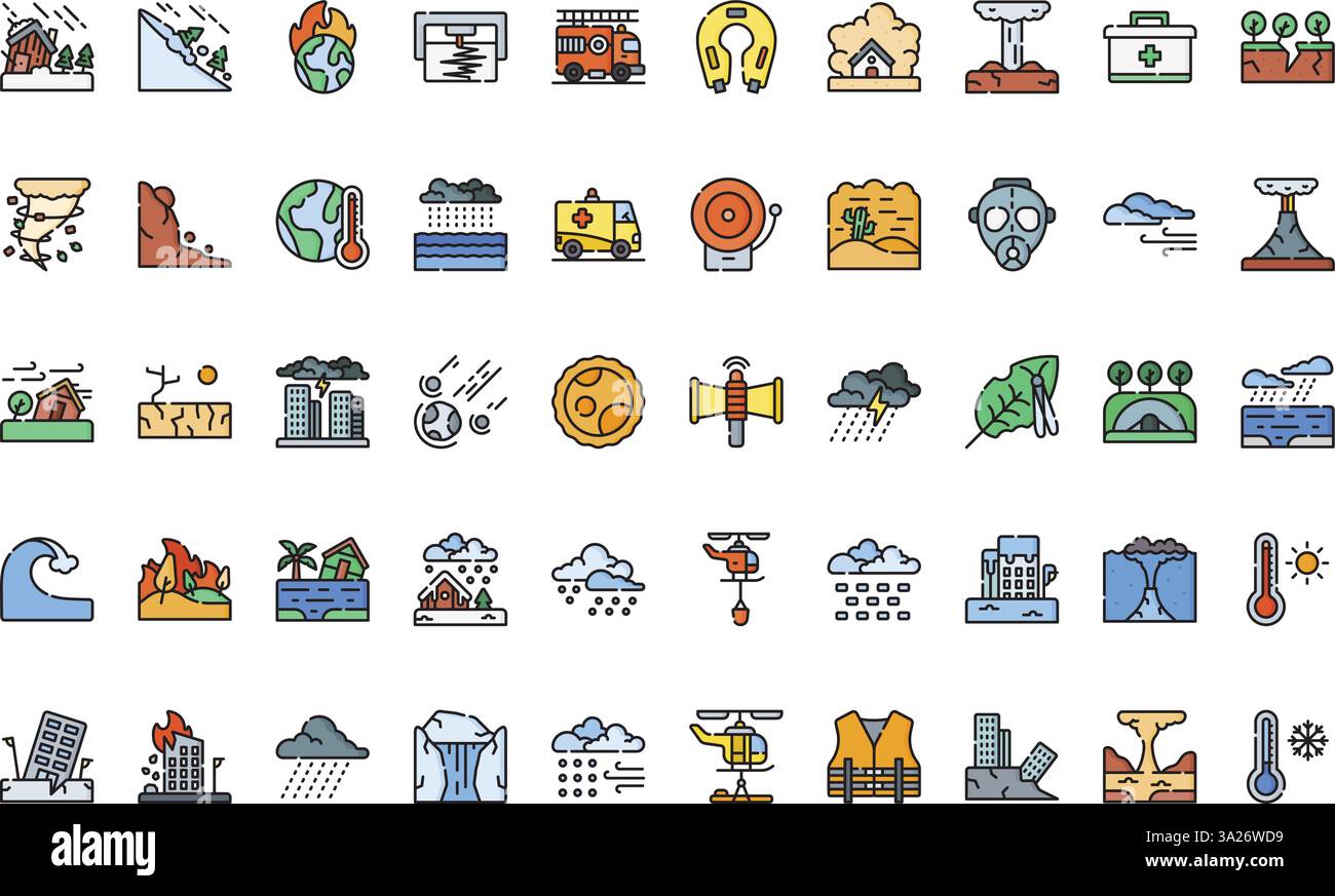 Natural disaster icons High-Quality Vector Icons Collection with ...