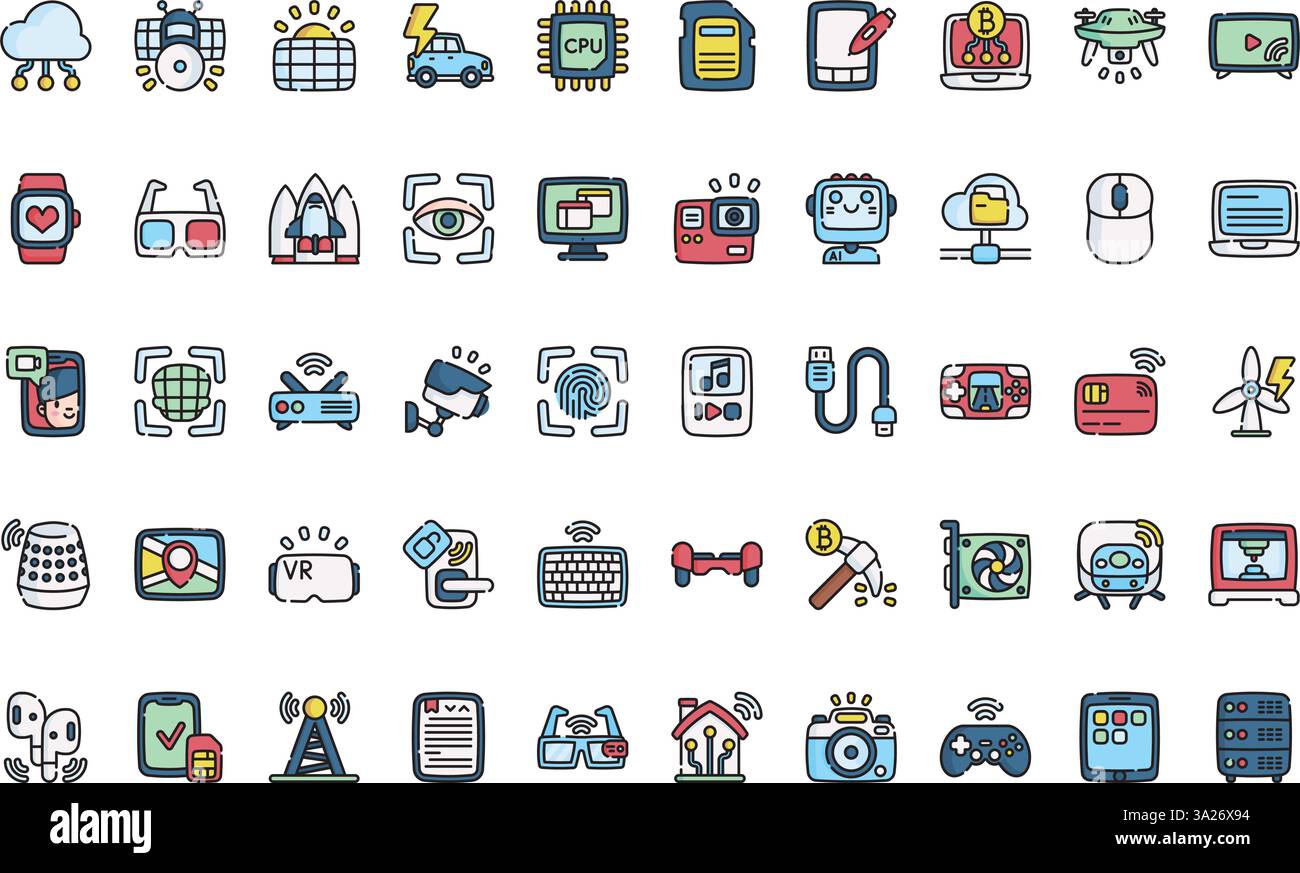 Technology icons High-Quality Vector Icons Collection with Editable ...