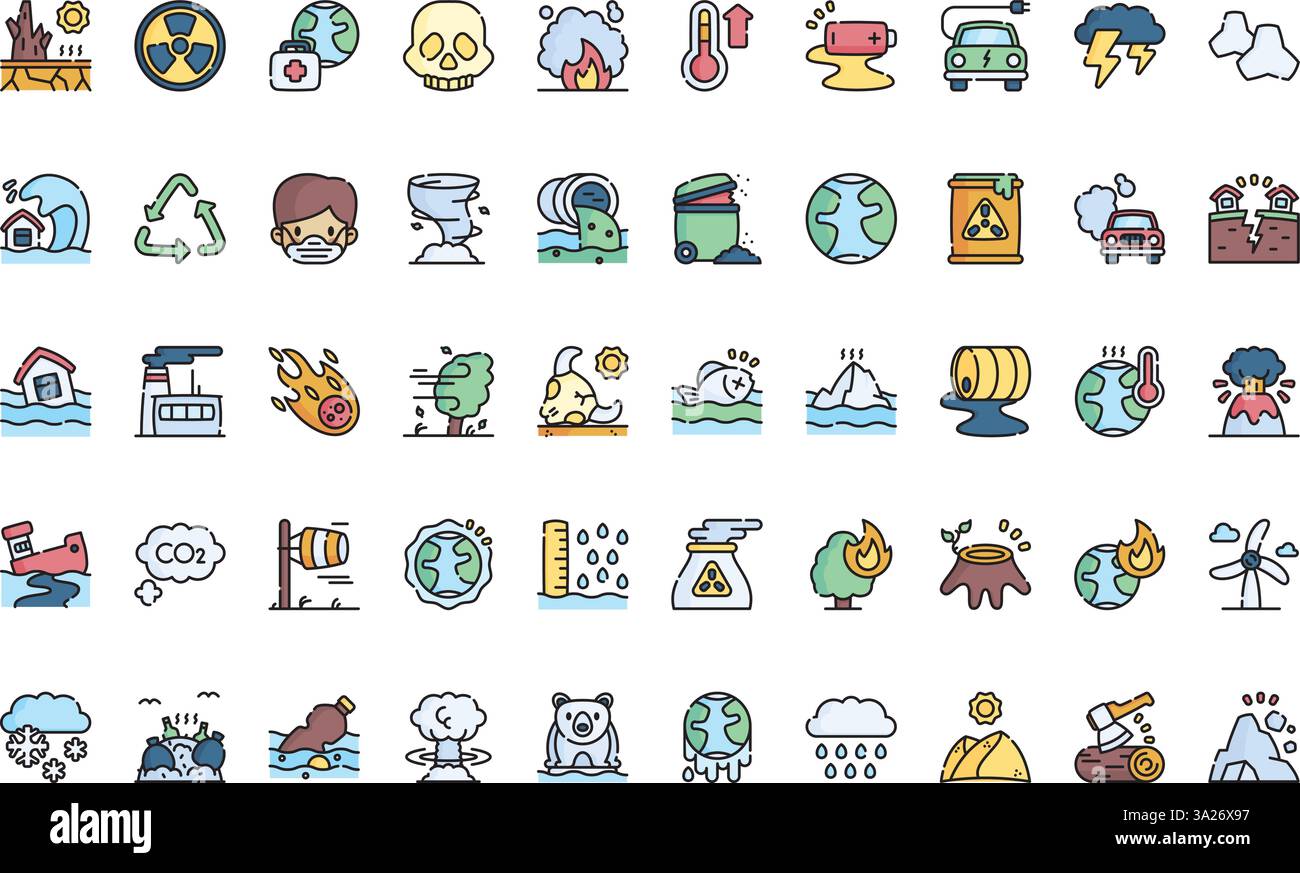 Climate change icons High-Quality Vector Icons Collection with Editable ...