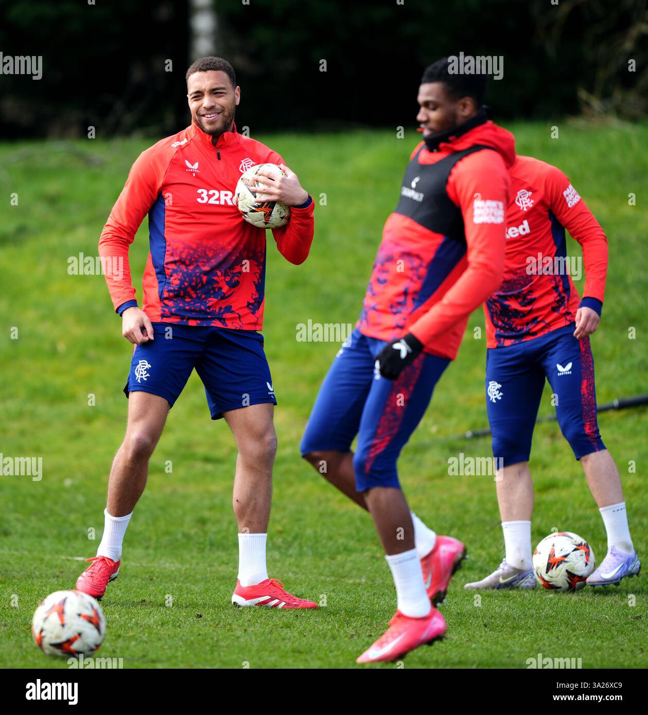 Rangers' Cyriel Dessers during a training session at the Rangers ...