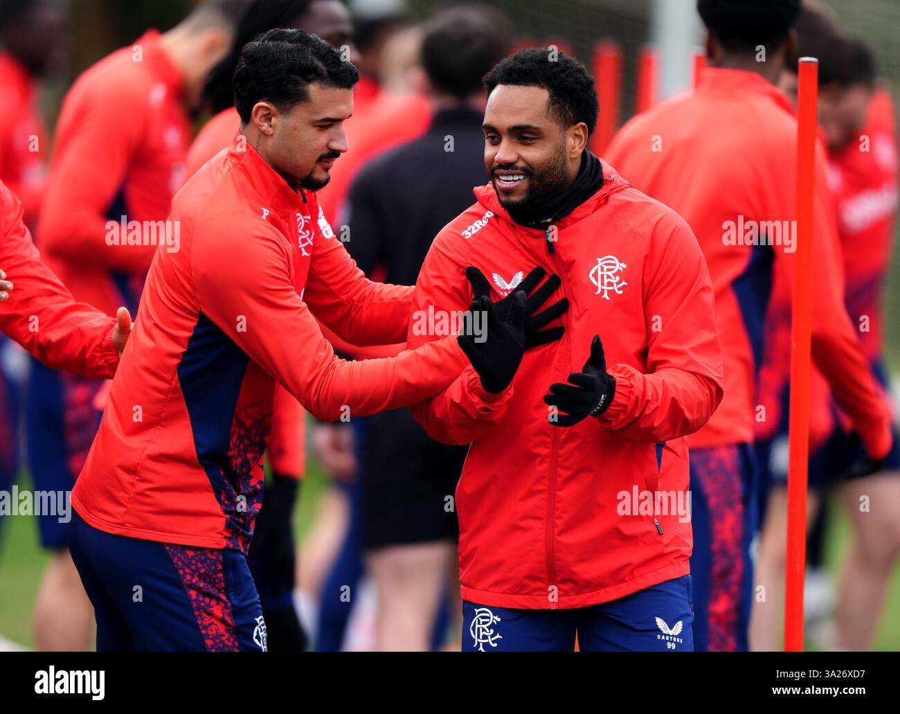 Rangers' Danilo and Jefte during a training session at the Rangers ...