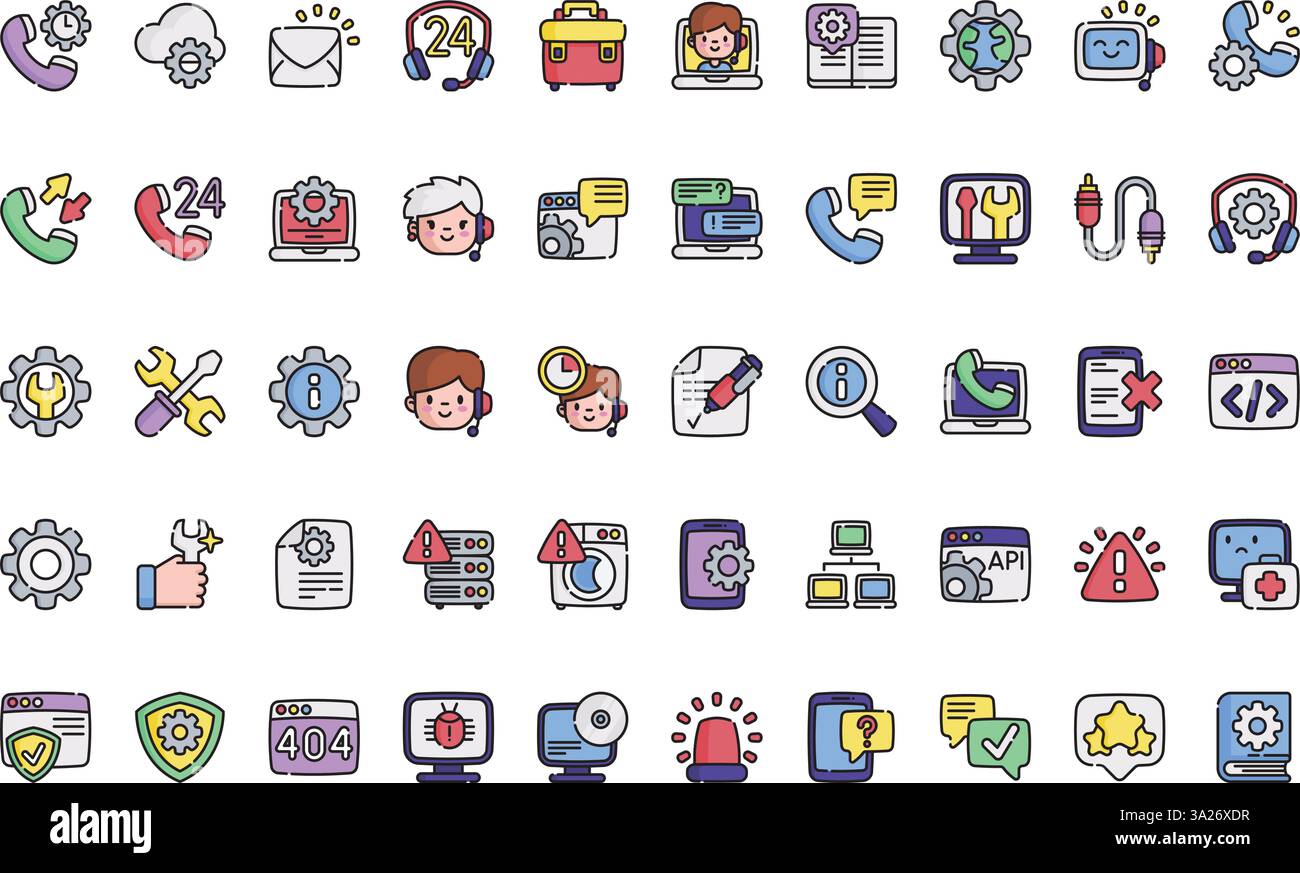 Tech support icons High-Quality Vector Icons Collection with Editable ...
