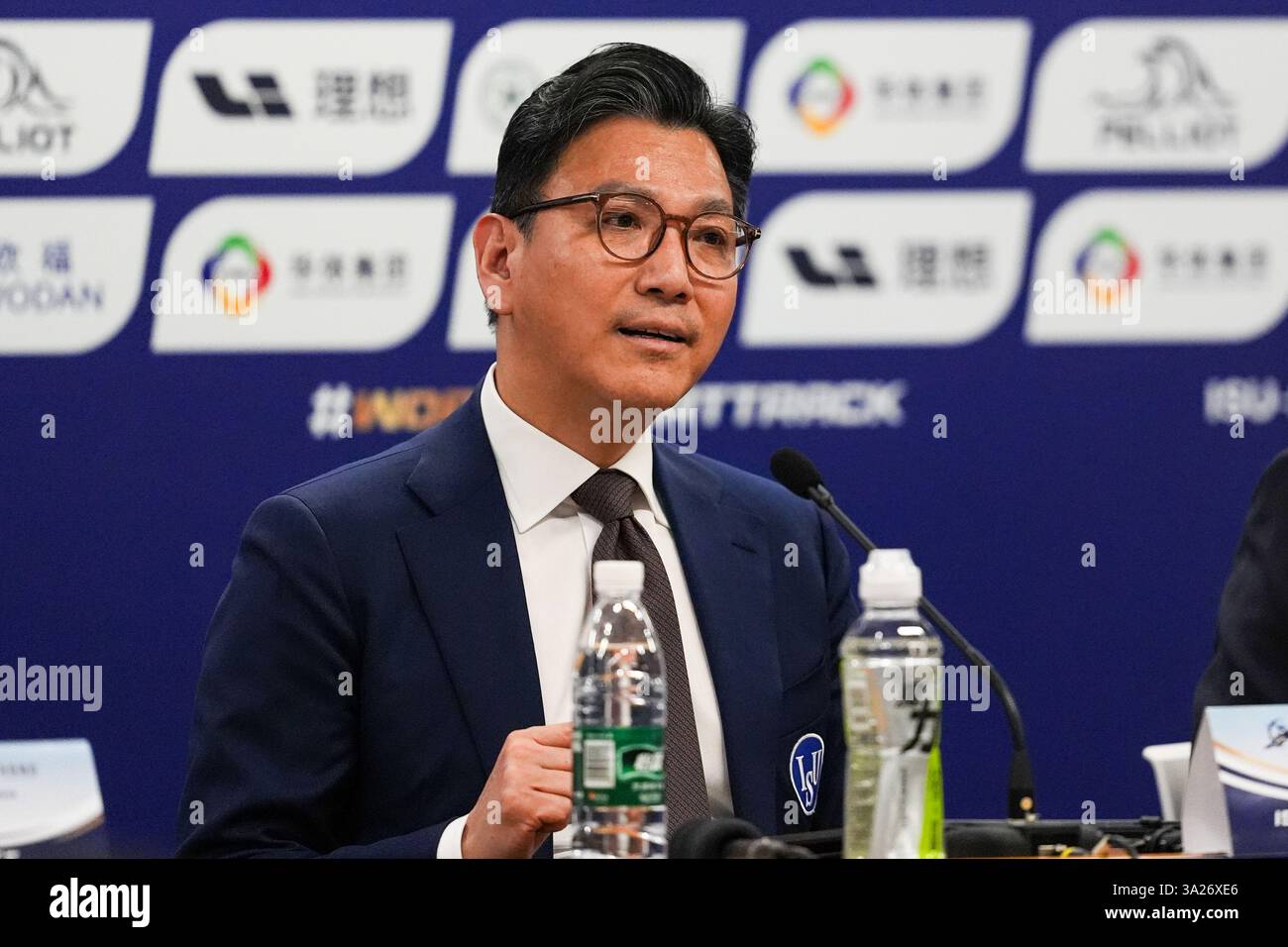 BEIJING, CHINA - MARCH 12: ISU President Kim Jae-youl during a press ...