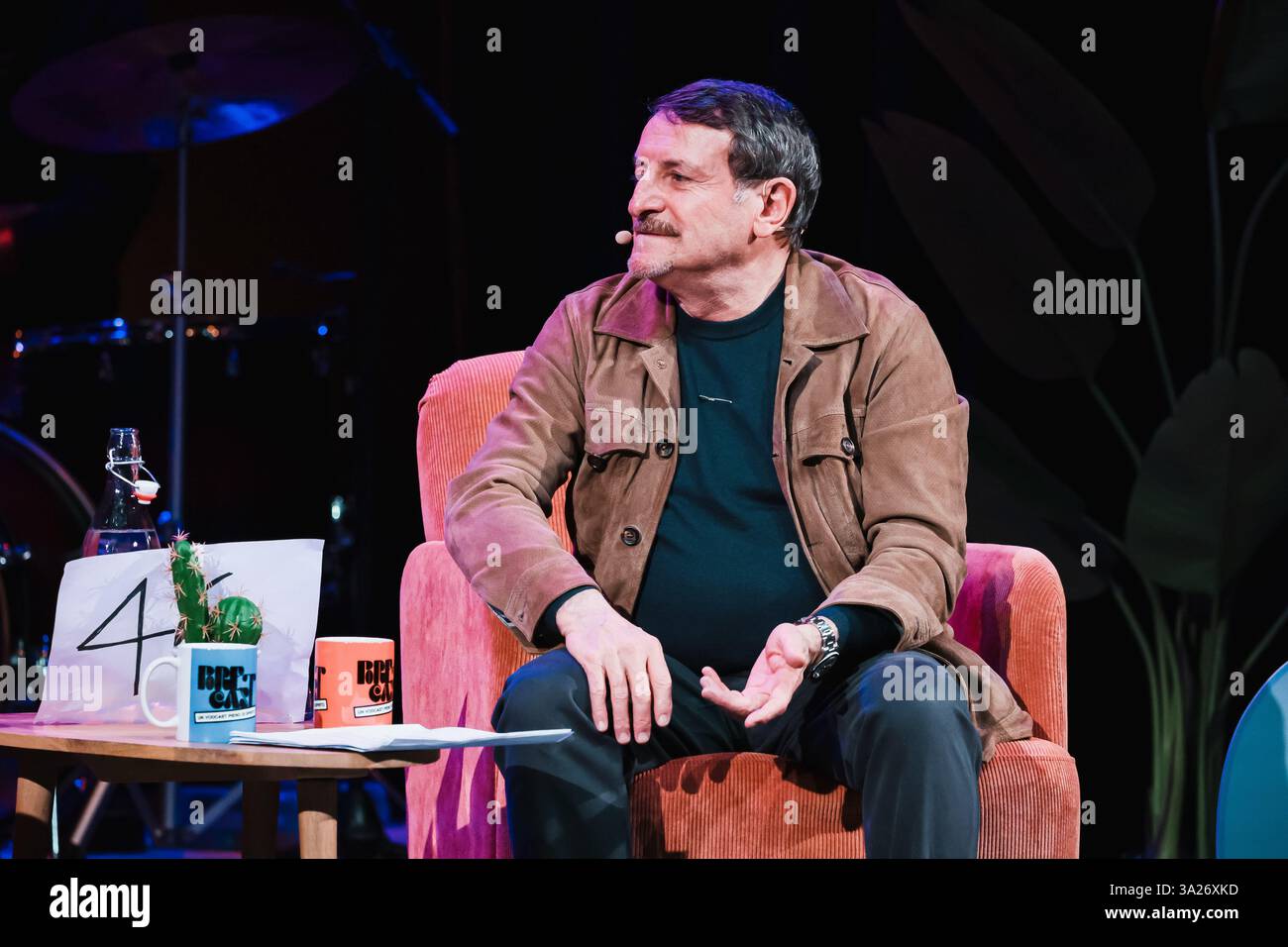 Milan, Valentino Rossi interviewed by Giacomo Poretti at the recording ...