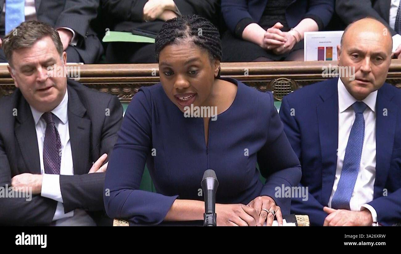 Screen grab of Conservative Party leader Kemi Badenoch speaking during ...