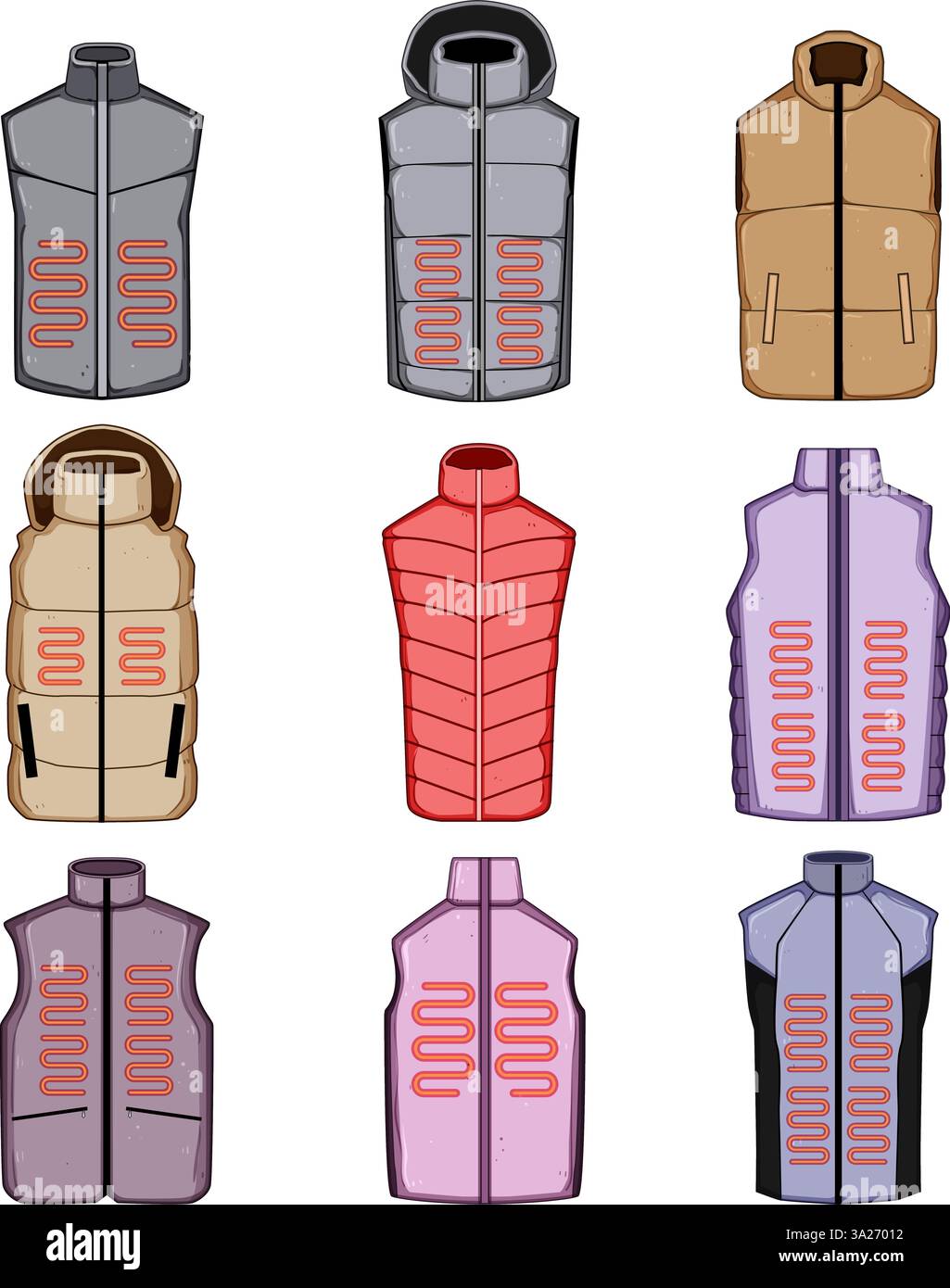 vest heated set cartoon vector illustration Stock Vector Image & Art ...