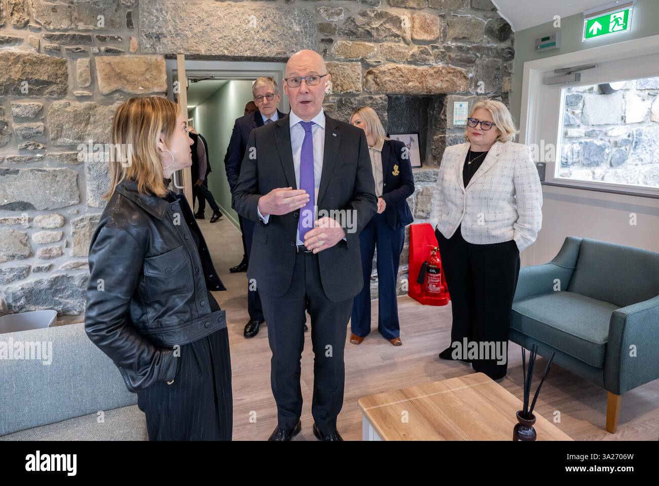 First Minister of Scotland John Swinney during a visit to officially ...