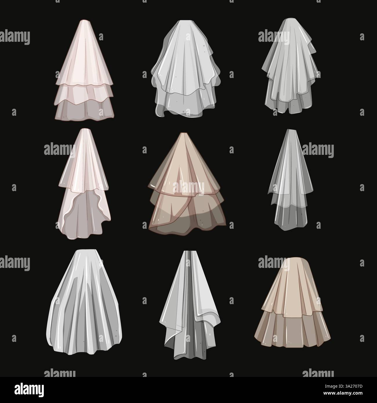 veil bridal set cartoon vector illustration Stock Vector Image & Art ...