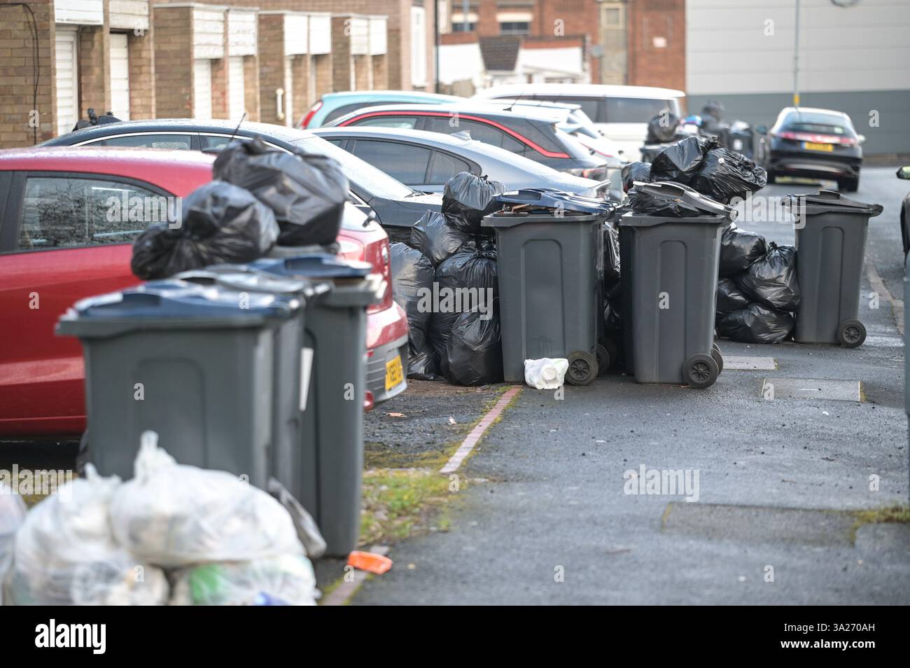 King Street Birmingham 12th March 2025: Huge piles of rubbish have ...