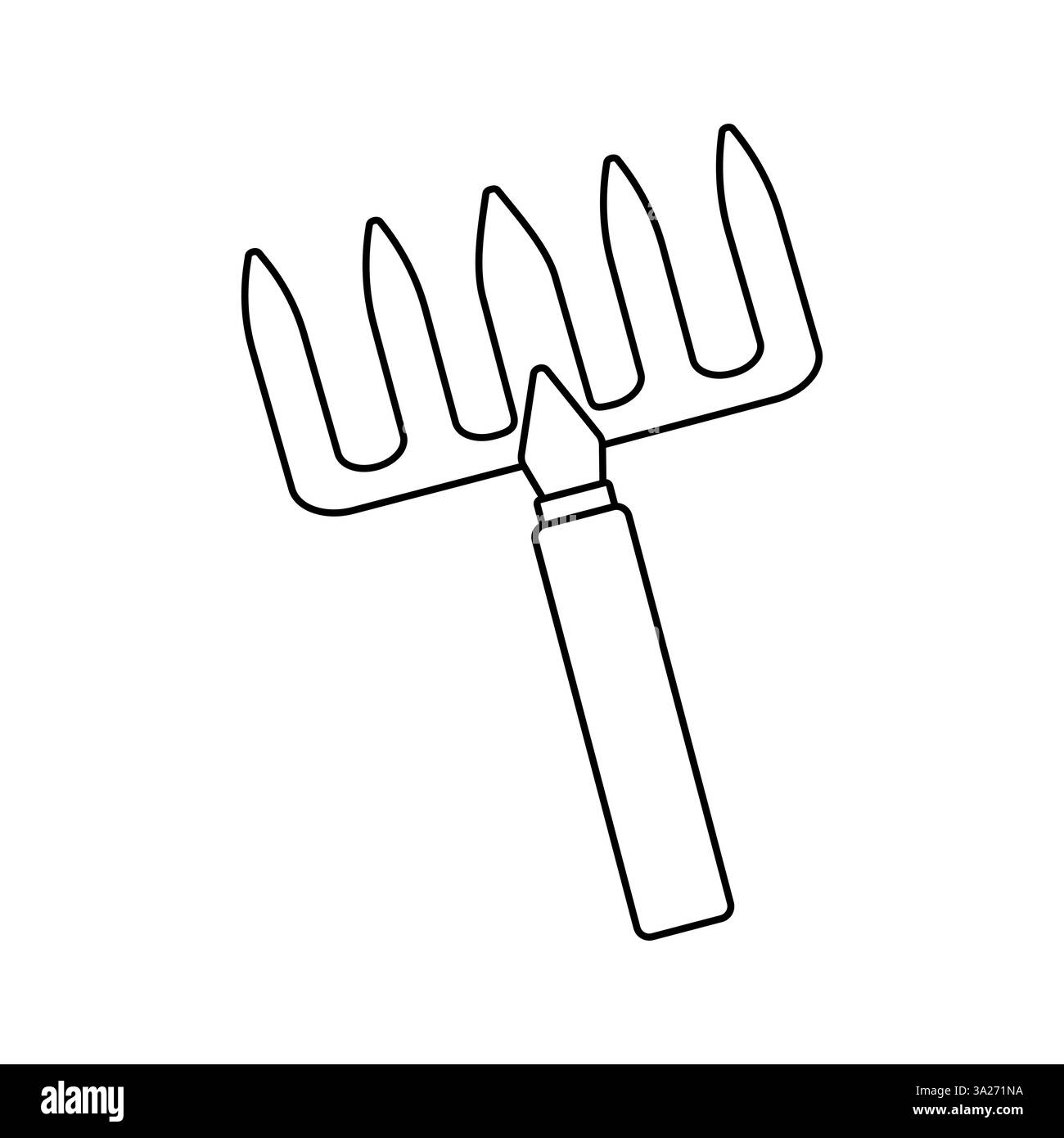 A simple outline of a four-prong cultivator is illustrated ...