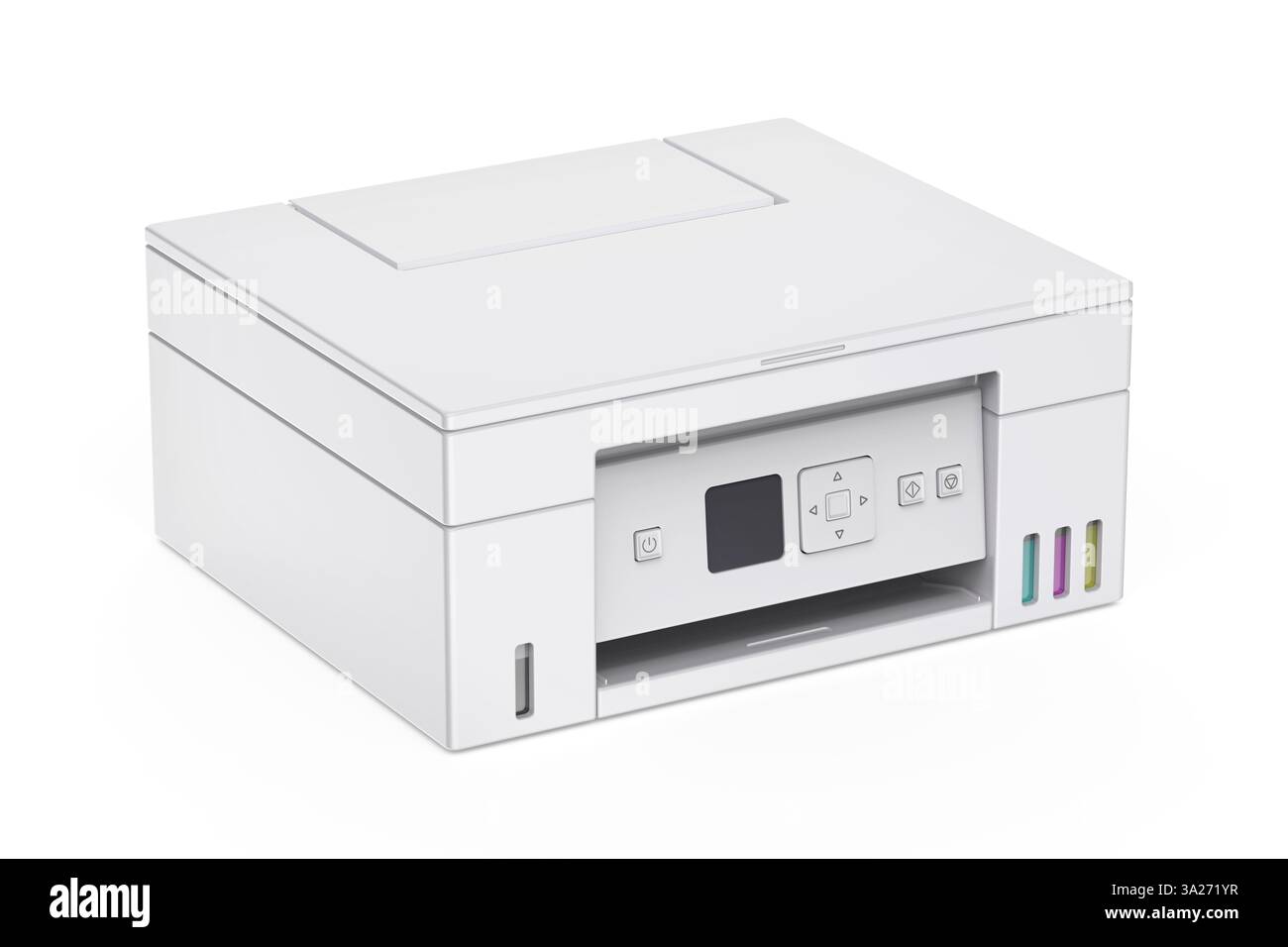 Modern all-in-one inkjet color printer on white background Stock Photo ...