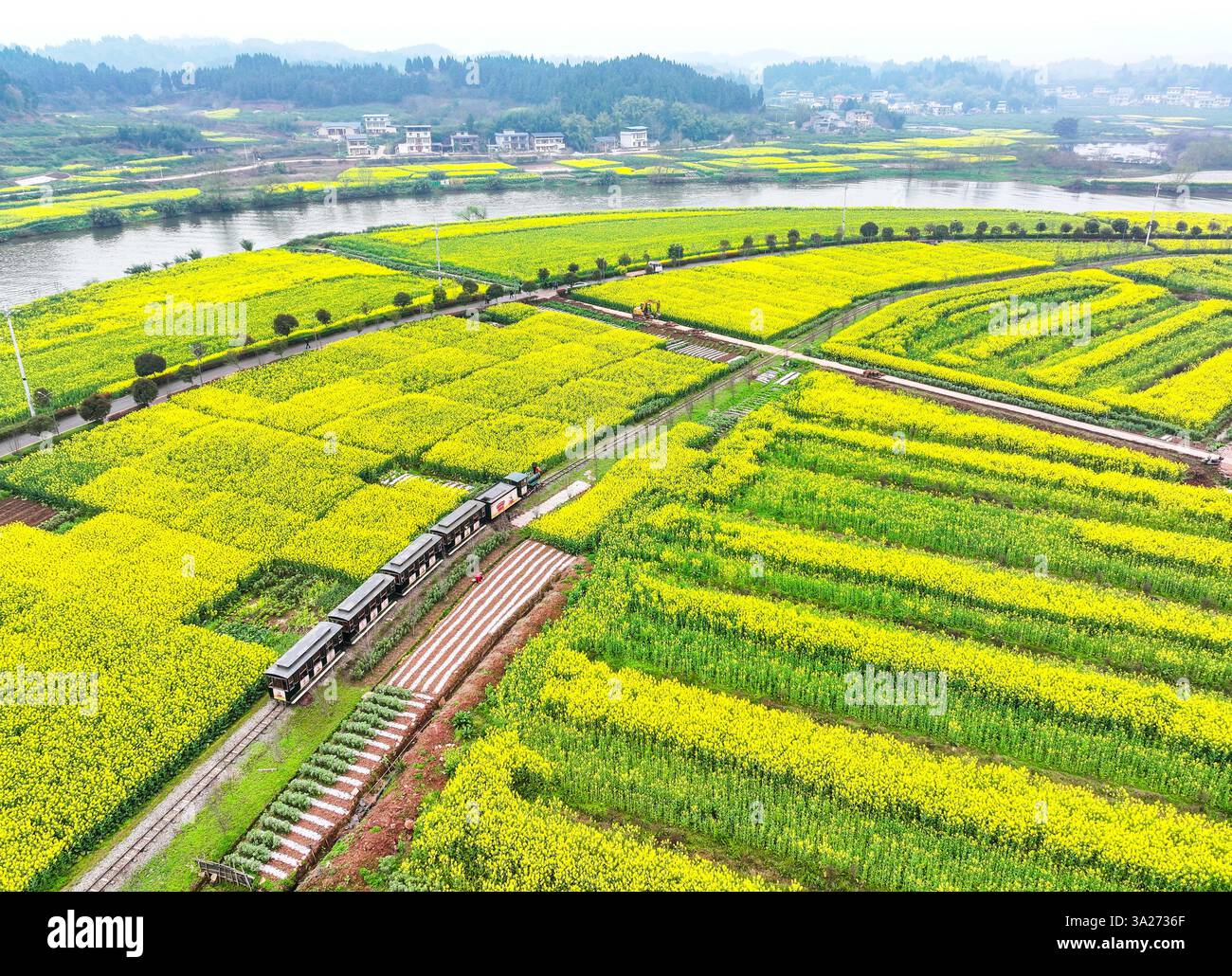 Chongqing. 12th Mar, 2025. An aerial drone photo taken on March 12 ...