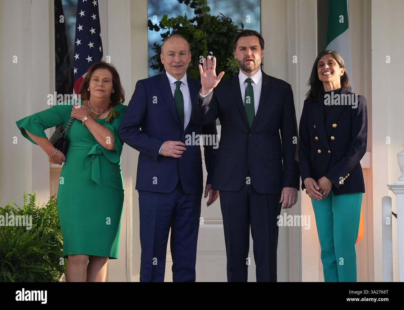 Taoiseach Micheal Martin and his wife Mary meeting US Vice President JD ...
