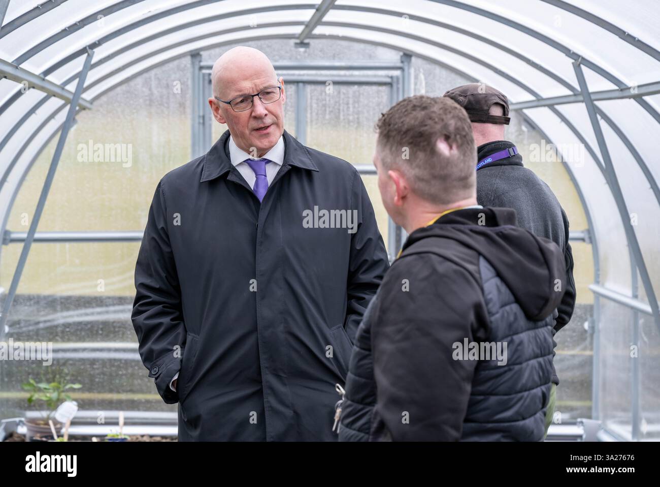 First Minister of Scotland John Swinney during a visit and to ...