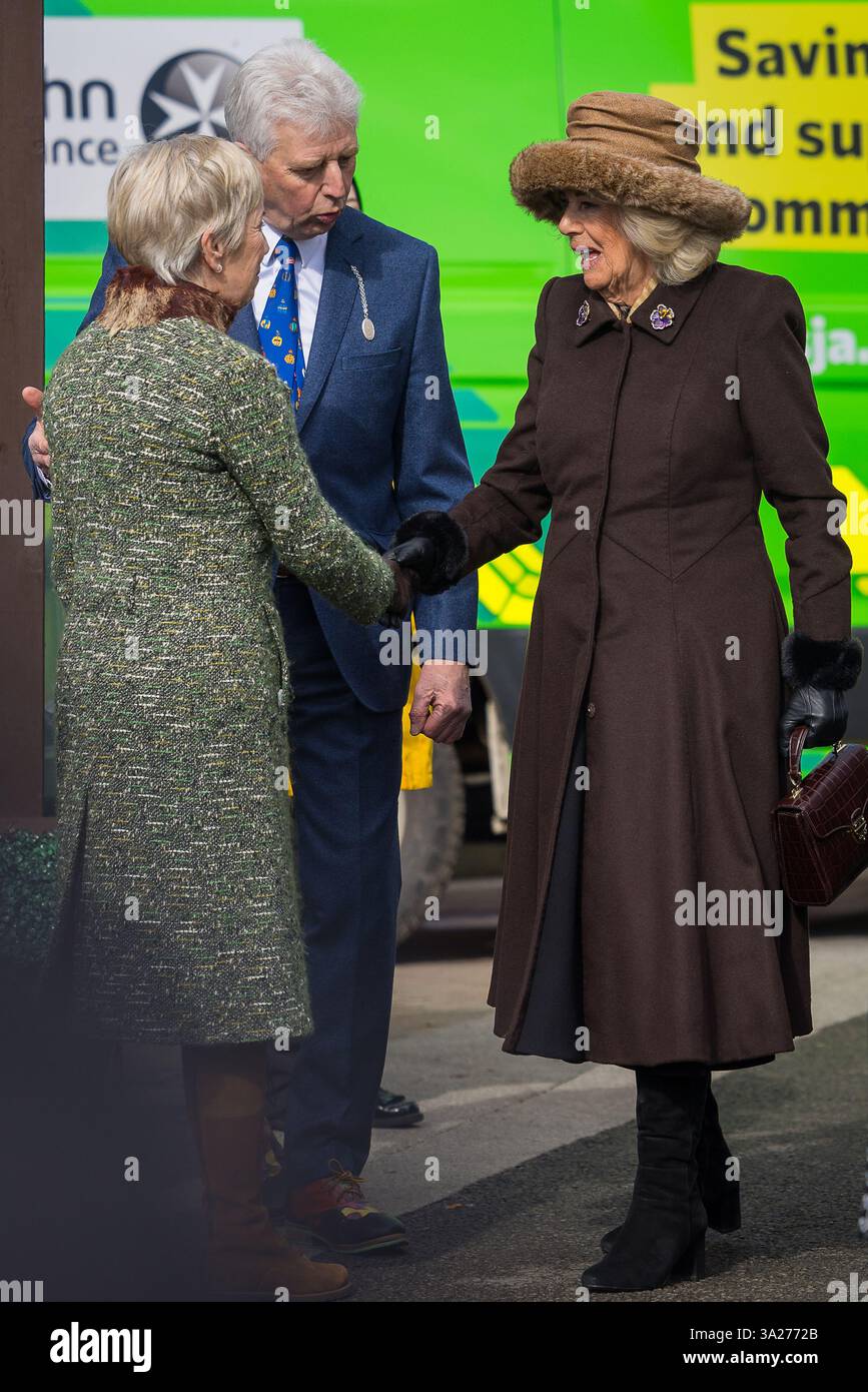 HRH Queen Camilla arrives ahead of day two of the 2025 Cheltenham ...