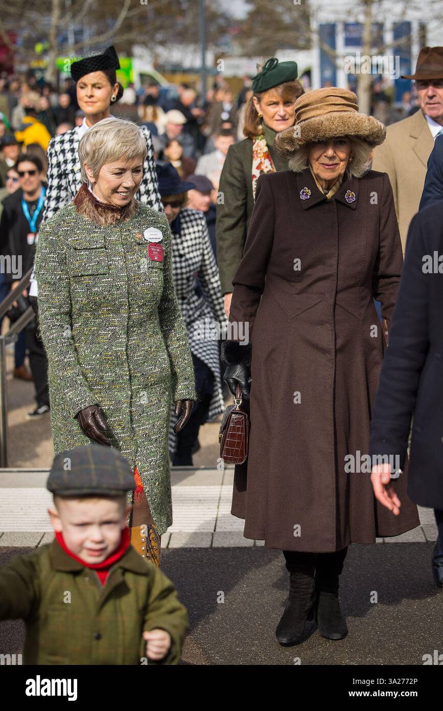 HRH Queen Camilla arrives ahead of day two of the 2025 Cheltenham ...