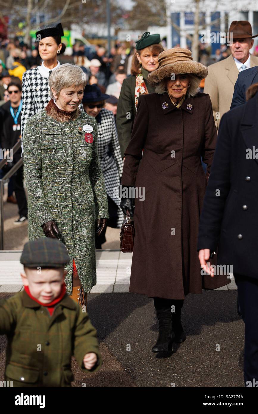 HRH Queen Camilla arrives ahead of day two of the 2025 Cheltenham ...