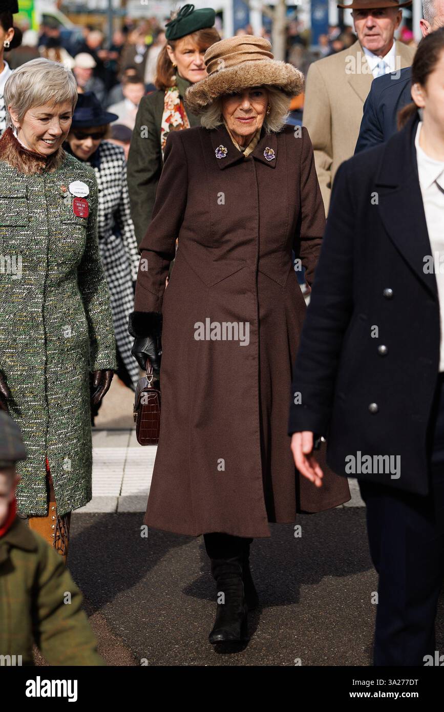 HRH Queen Camilla arrives ahead of day two of the 2025 Cheltenham ...