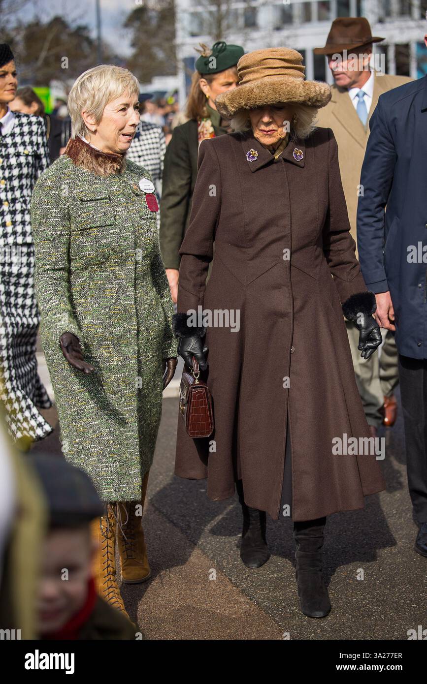 HRH Queen Camilla arrives ahead of day two of the 2025 Cheltenham ...